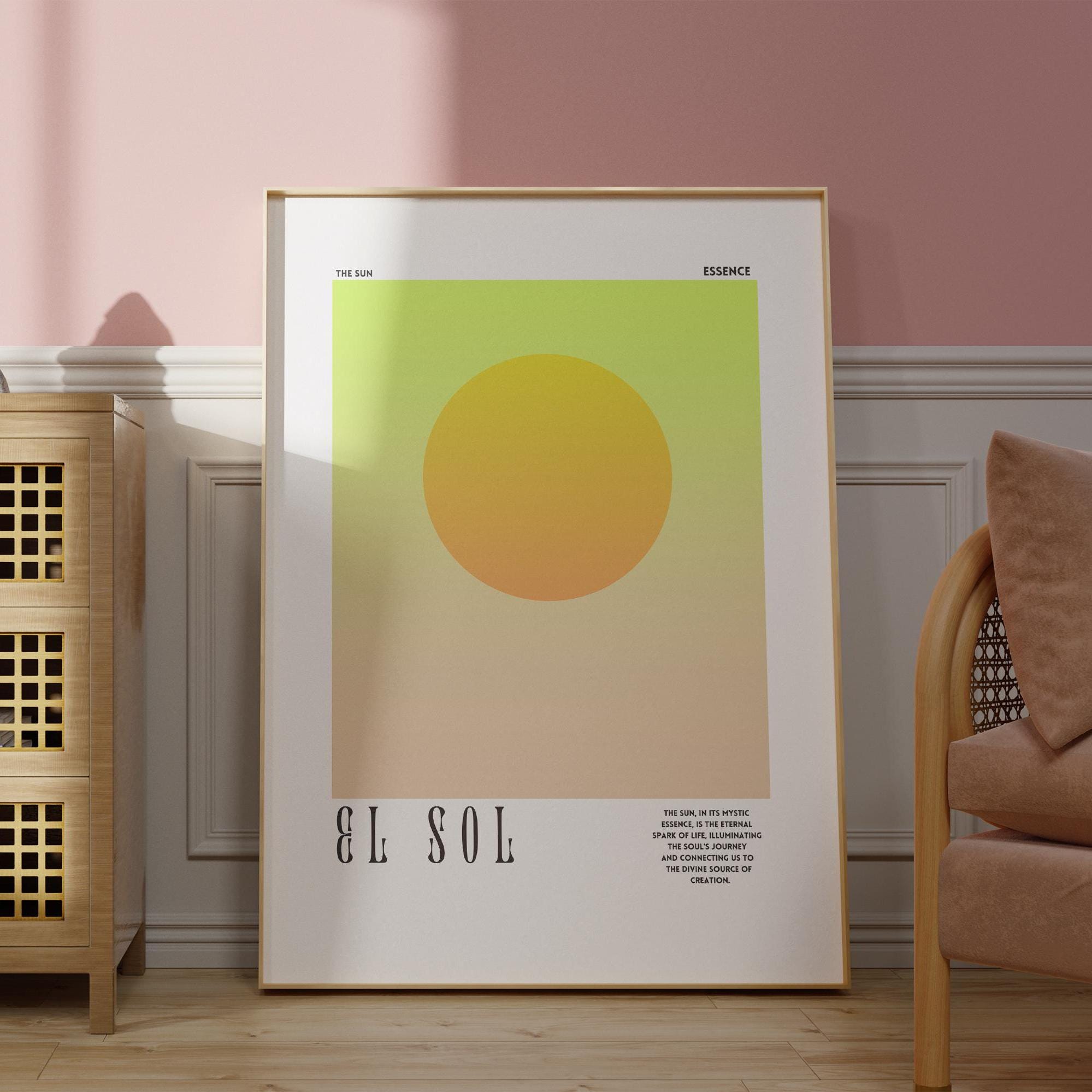 El Sol Art Ethereal Sun Poster Print - Trendy Sunset Art Print- Cool ...
