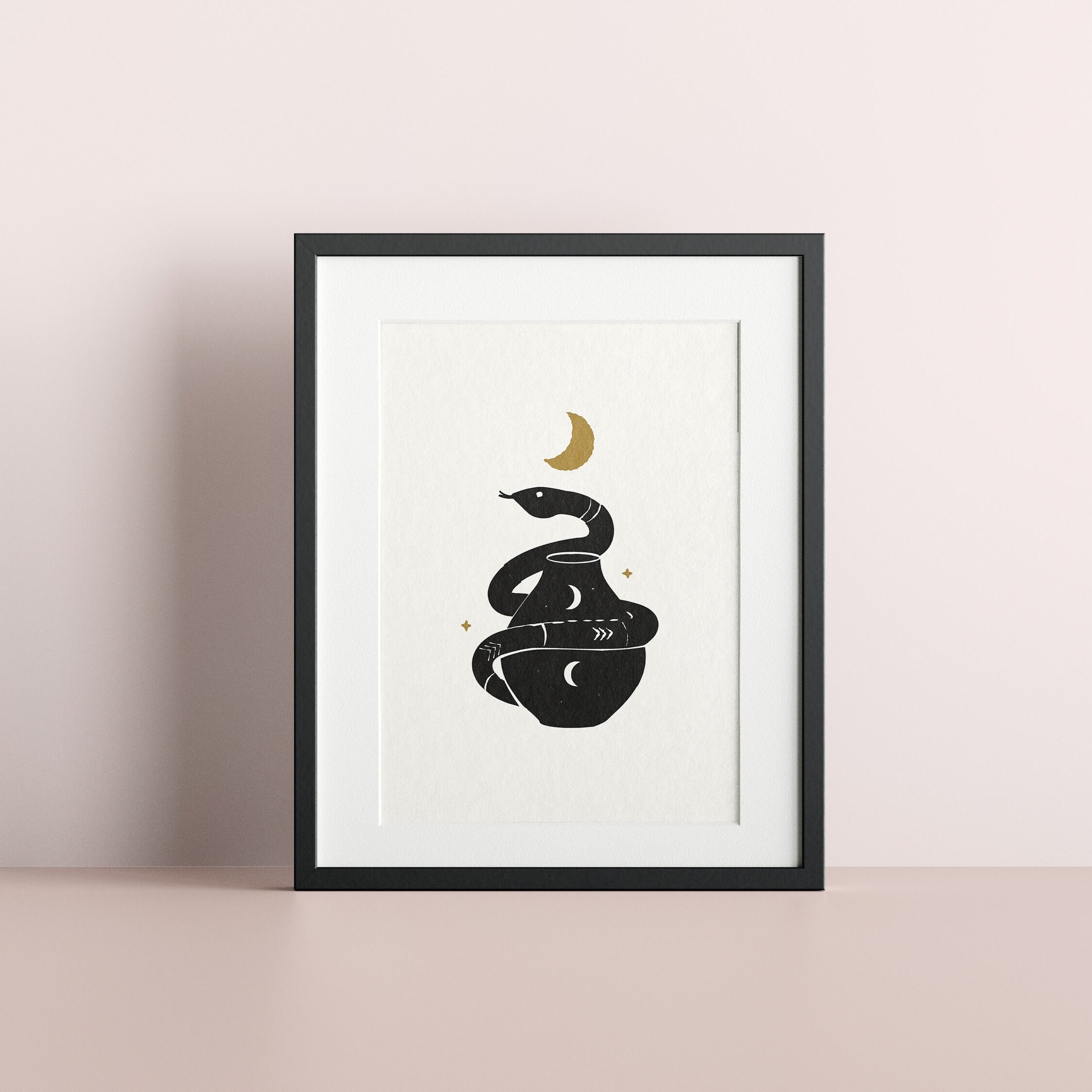 Mystic Snake Vase Art Print/ Printable Wall Art/boho Wall - Etsy