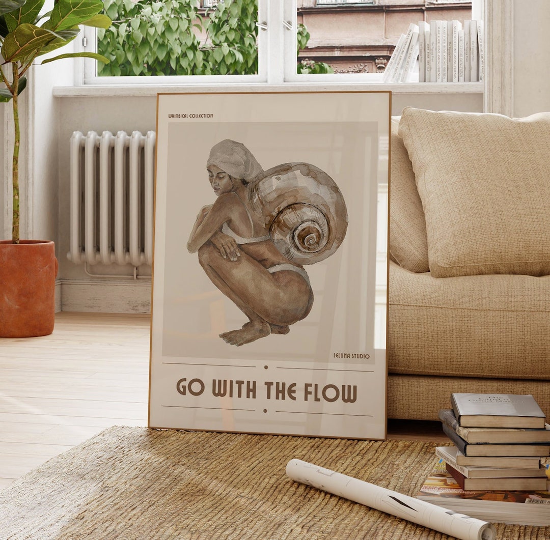 Slow Down Art Print, Snail Art, Inspirational Wall Art, Typography ...