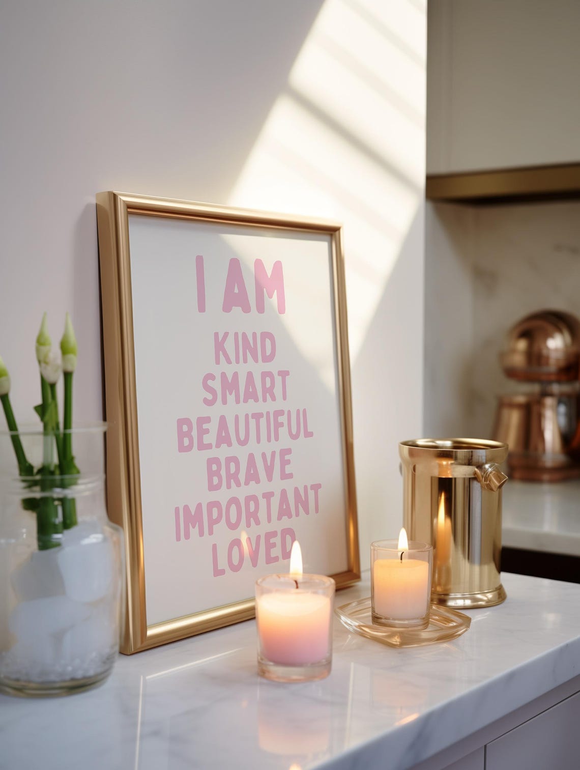 I Am Affirmation Print - Printable Wall Art - Self Love Wall Art - Cute ...