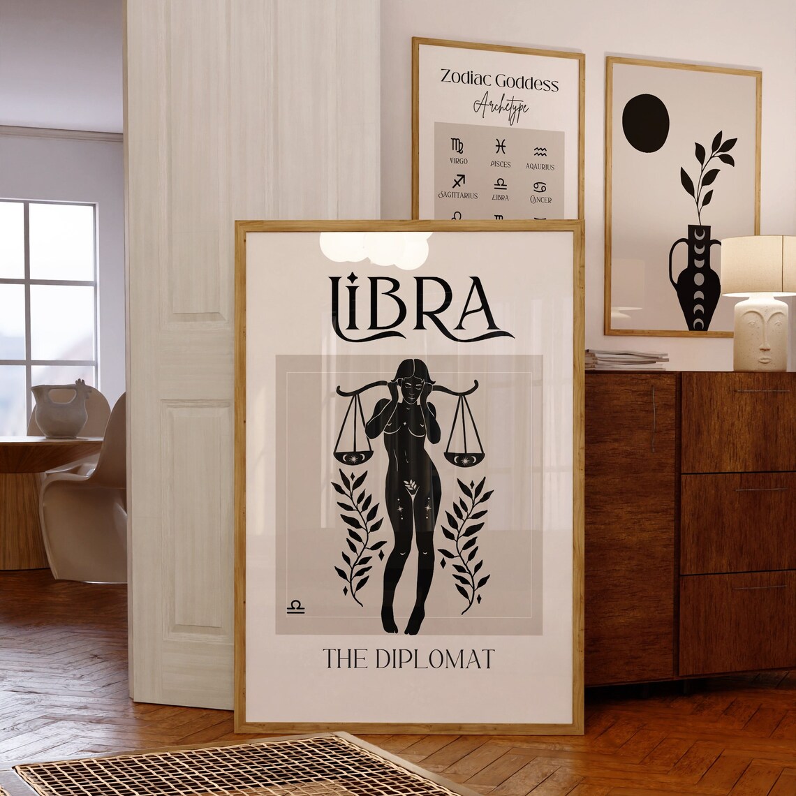 Libra Zodiac Goddess Wall Art Poster/printable Zodiac Art/printable ...