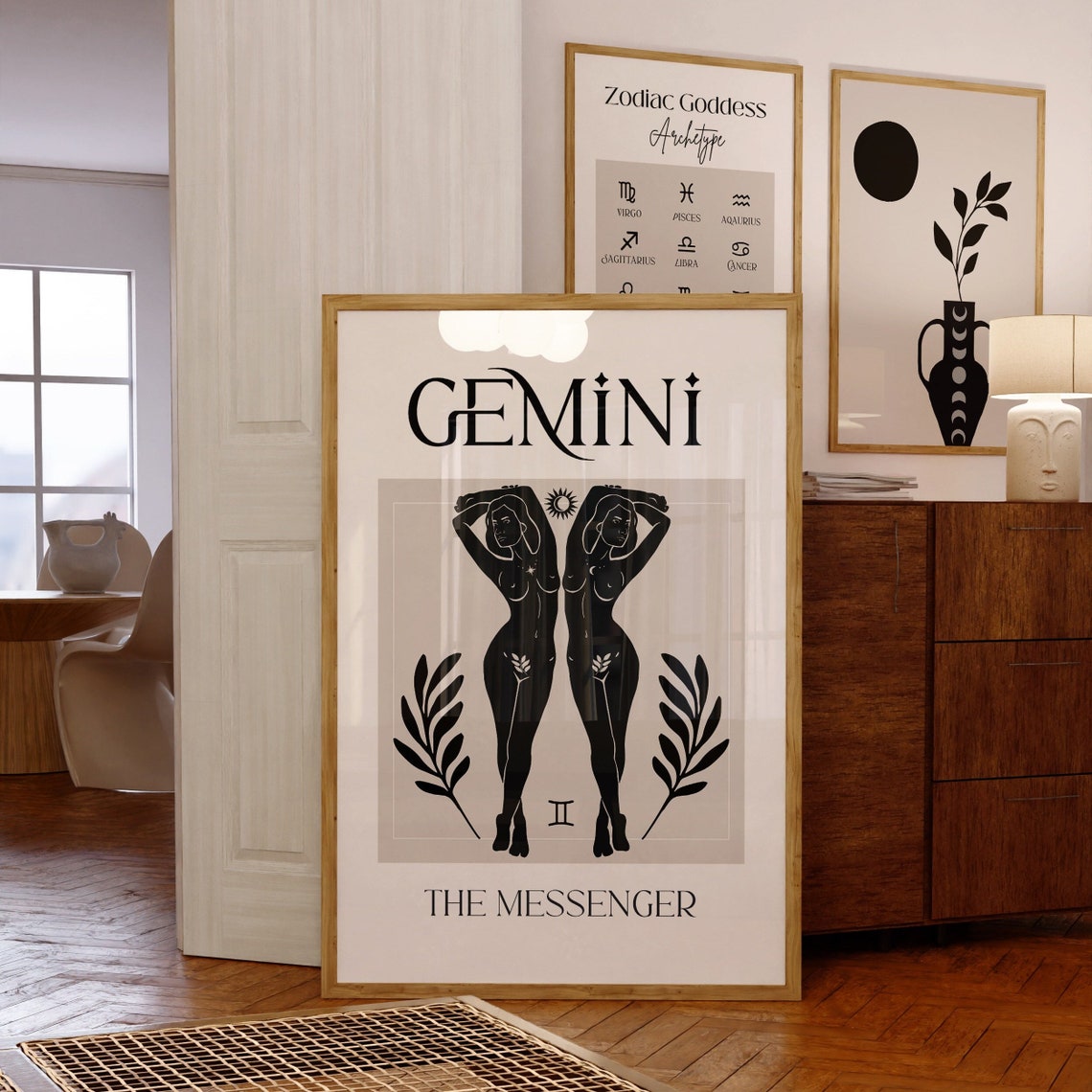 Gemini Zodiac Goddess Wall Art Poster/printable Zodiac Art/printable ...