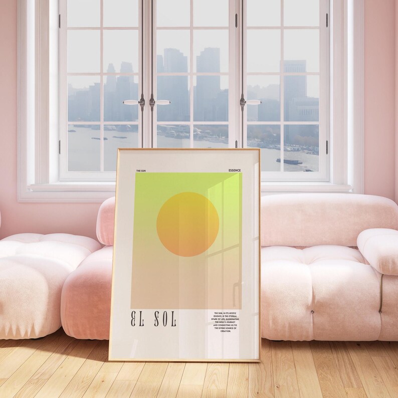 El Sol Art Ethereal Sun Poster Print - Trendy Sunset Art Print- Cool ...