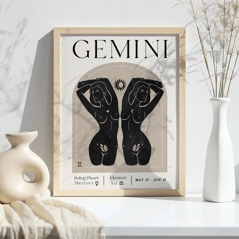 Gemini Zodiac Goddess Wall Art Poster/printable Zodiac - Etsy