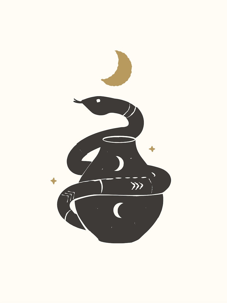 Mystic Snake Vase Art Print/ Printable Wall Art/boho Wall - Etsy