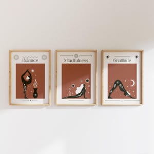 Cosmic Yoga Pose Sequence Art Set of 3/yoga Pose Art Poster/art for ...