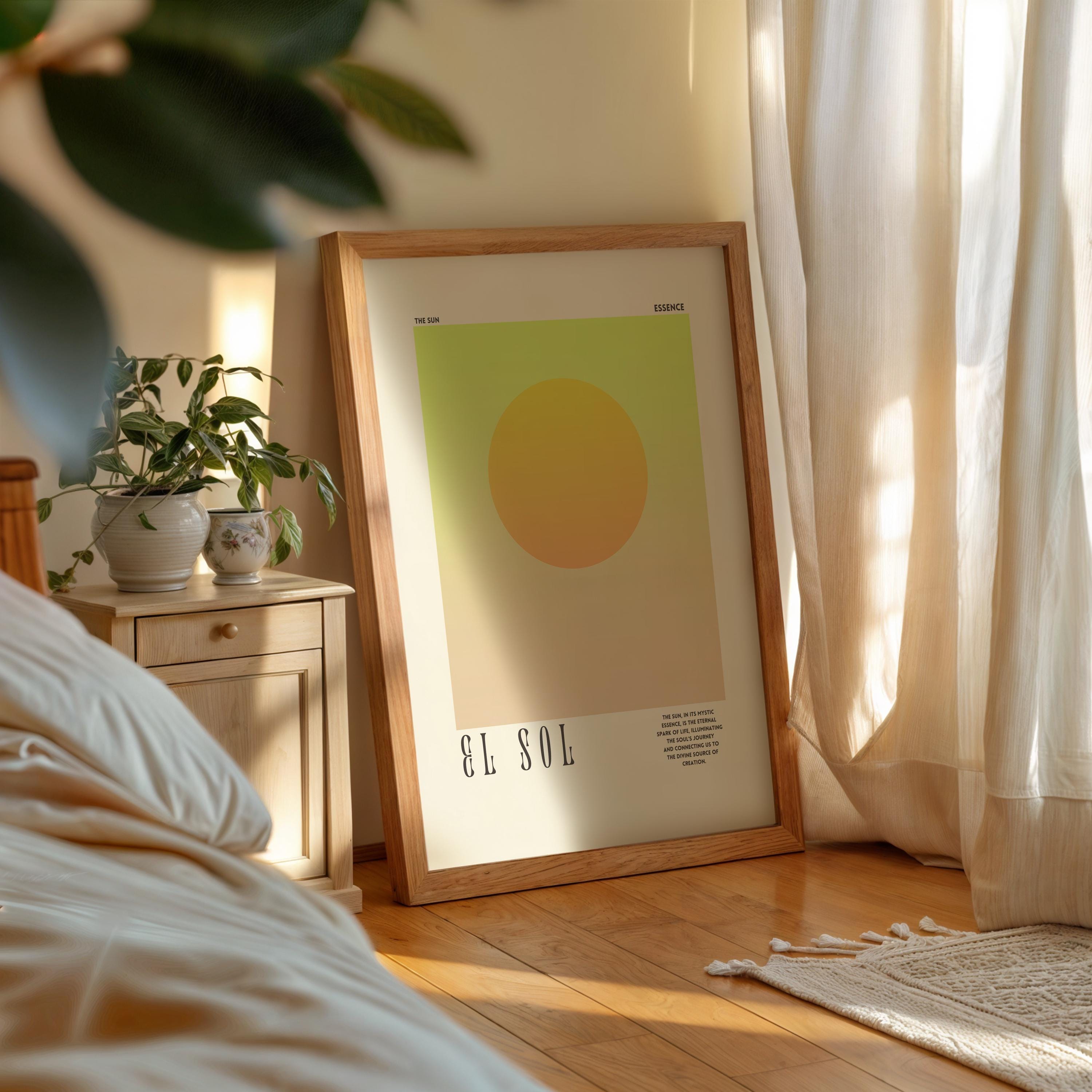 El Sol Art Ethereal Sun Poster Print - Trendy Sunset Art Print- Cool ...