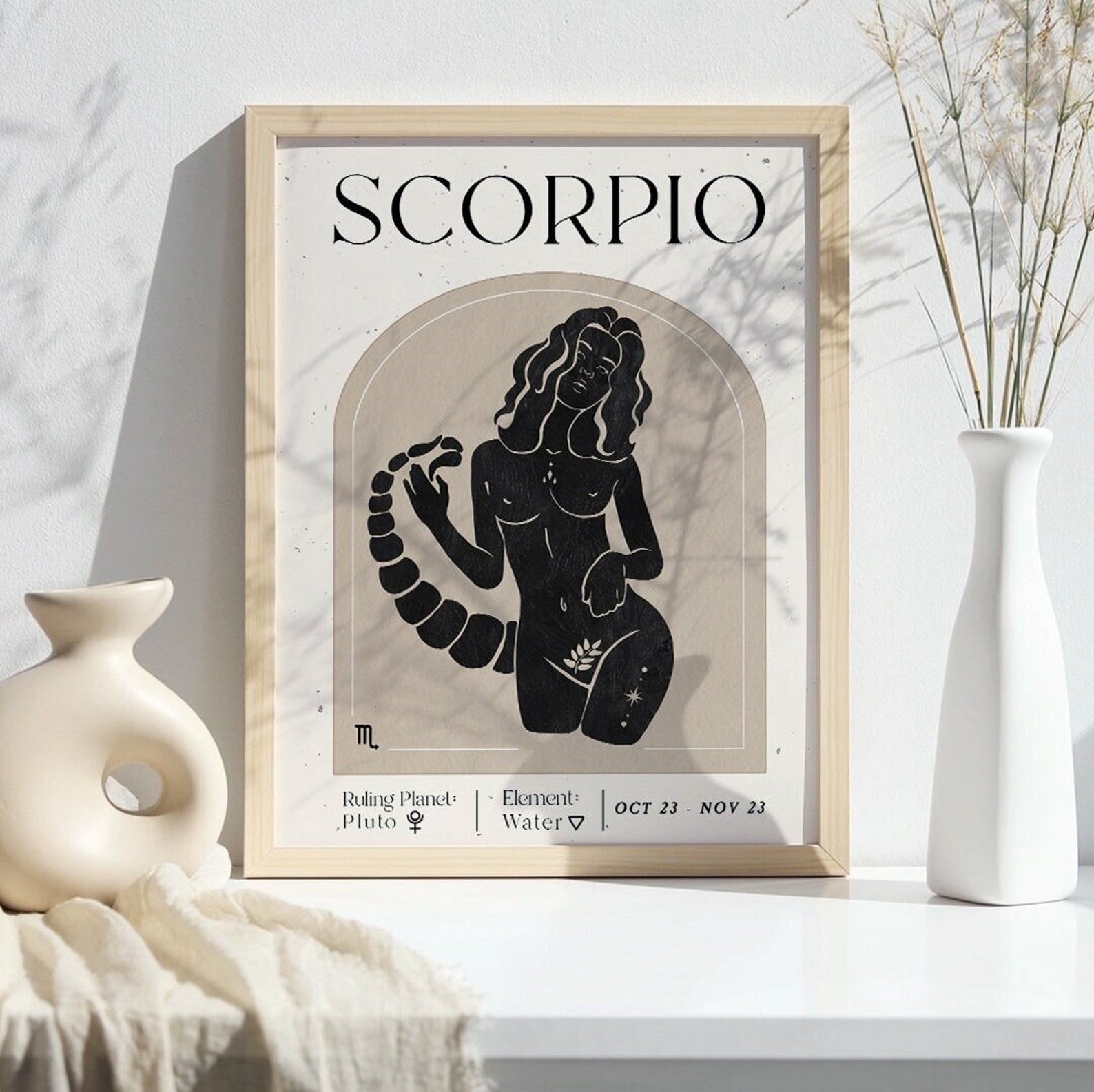 Scorpio Zodiac Goddess Wall Art Poster/printable Zodiac Art/printable ...