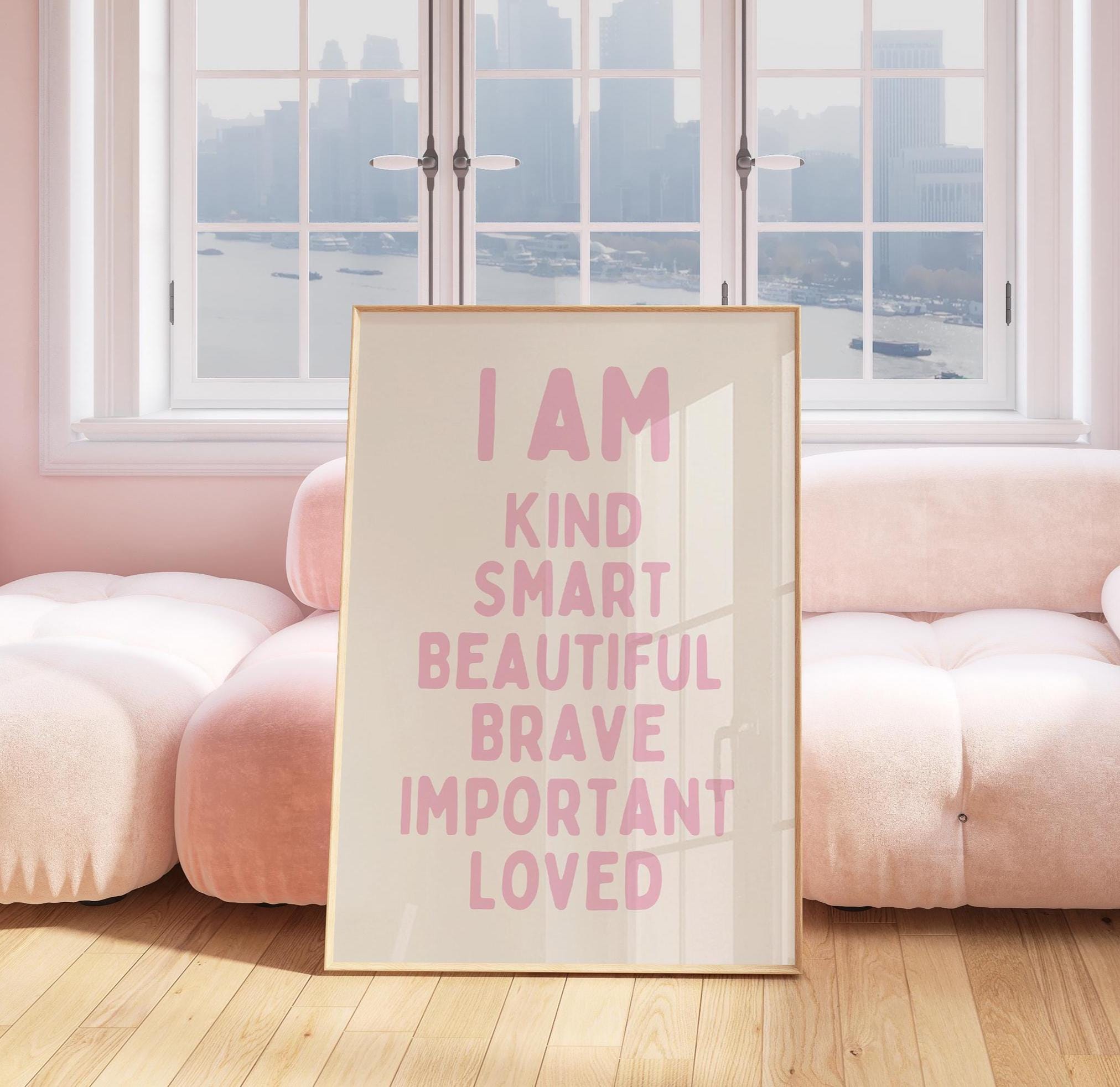 I Am Affirmation Print - Printable Wall Art - Self Love Wall Art - Cute ...