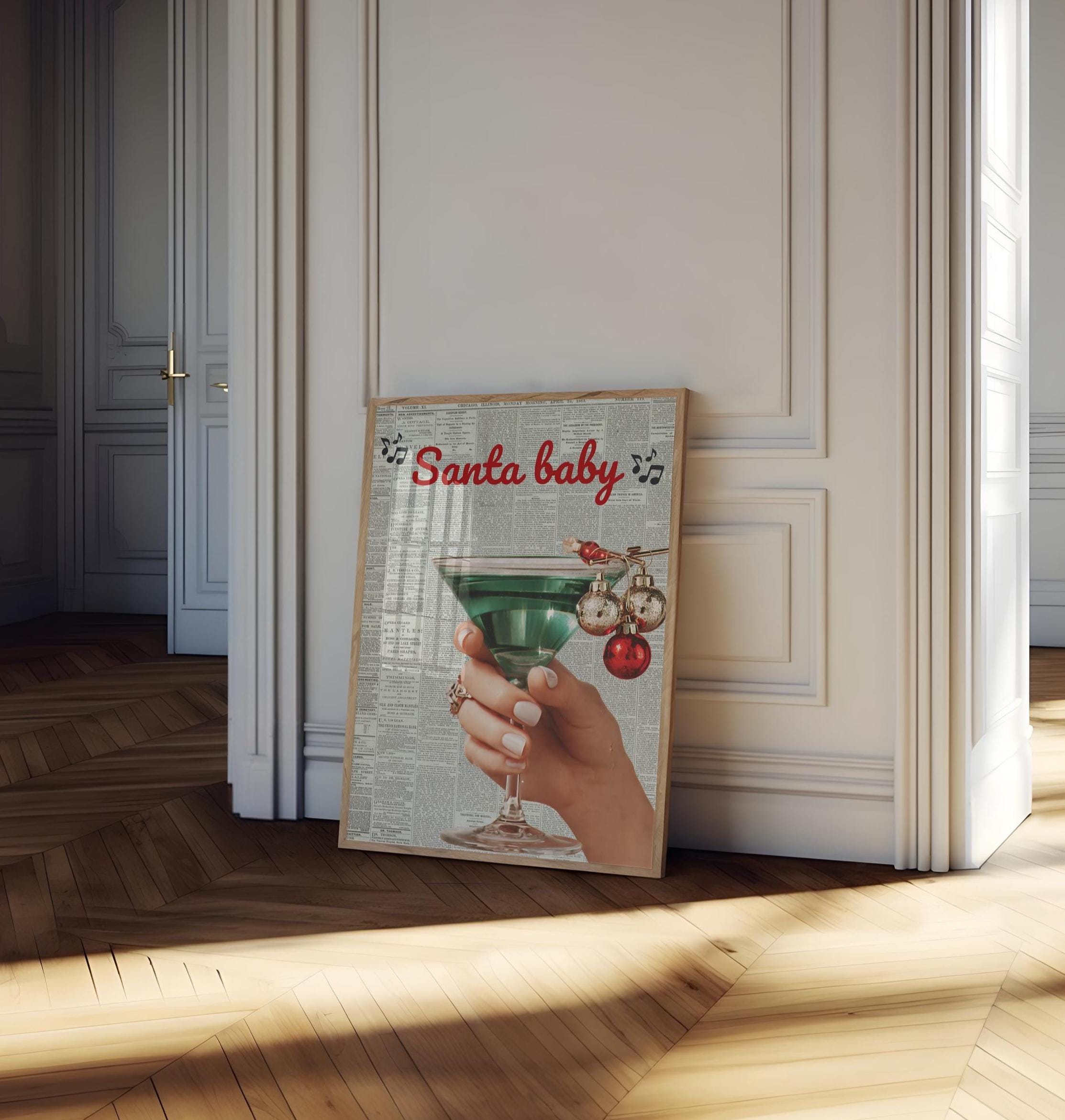 Santa Baby Christmas Cocktail | Retro Christmas Decor | Retro Cocktail ...