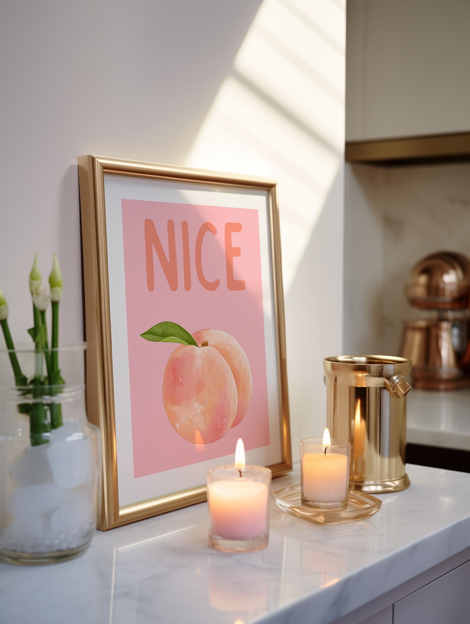 Nice Butt Peach Wall Art- Cute Peachy Print - Digital Download - Trendy ...