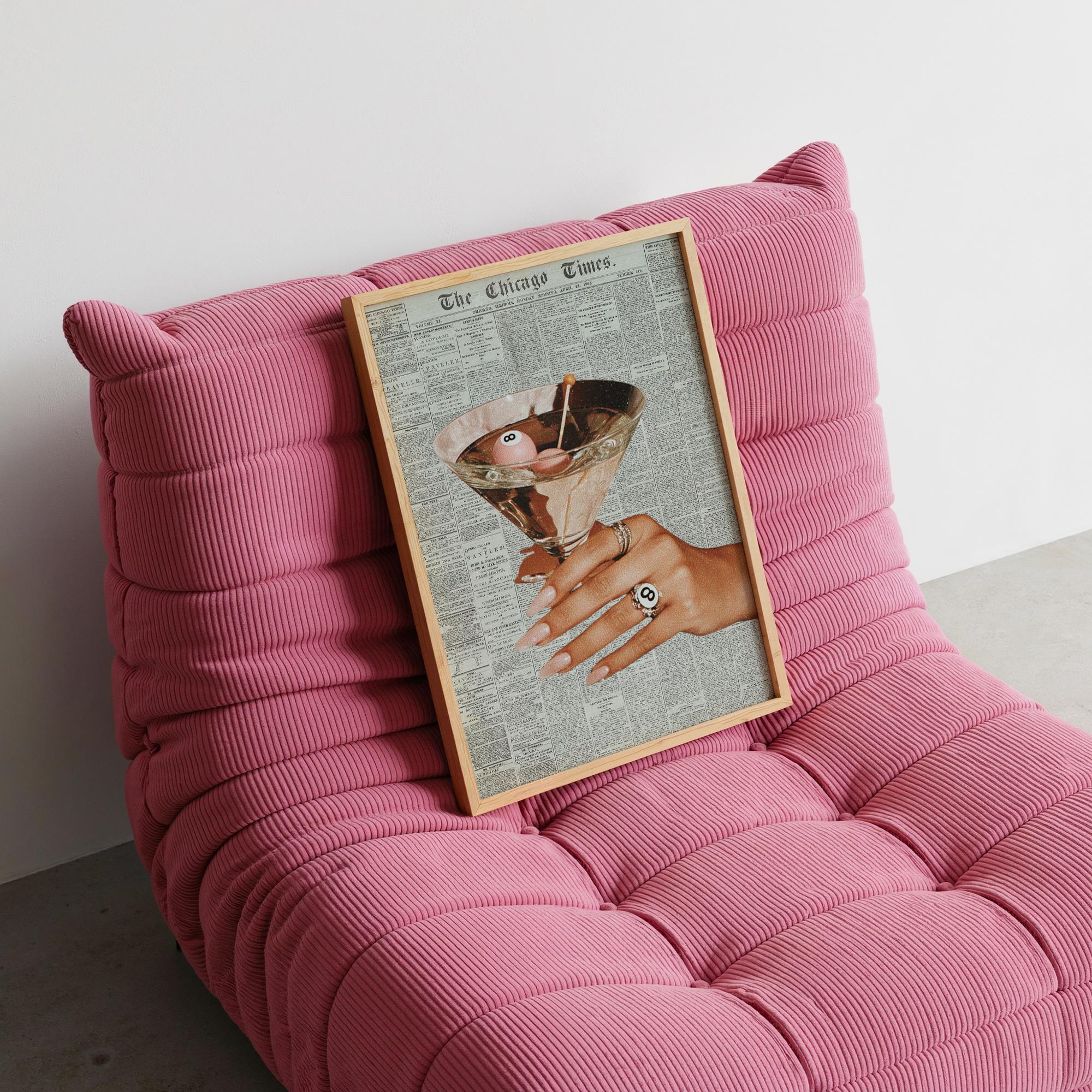 Pink Retro 8- Ball Cocktail Print | 8-ball Art | Cocktail | Retro ...