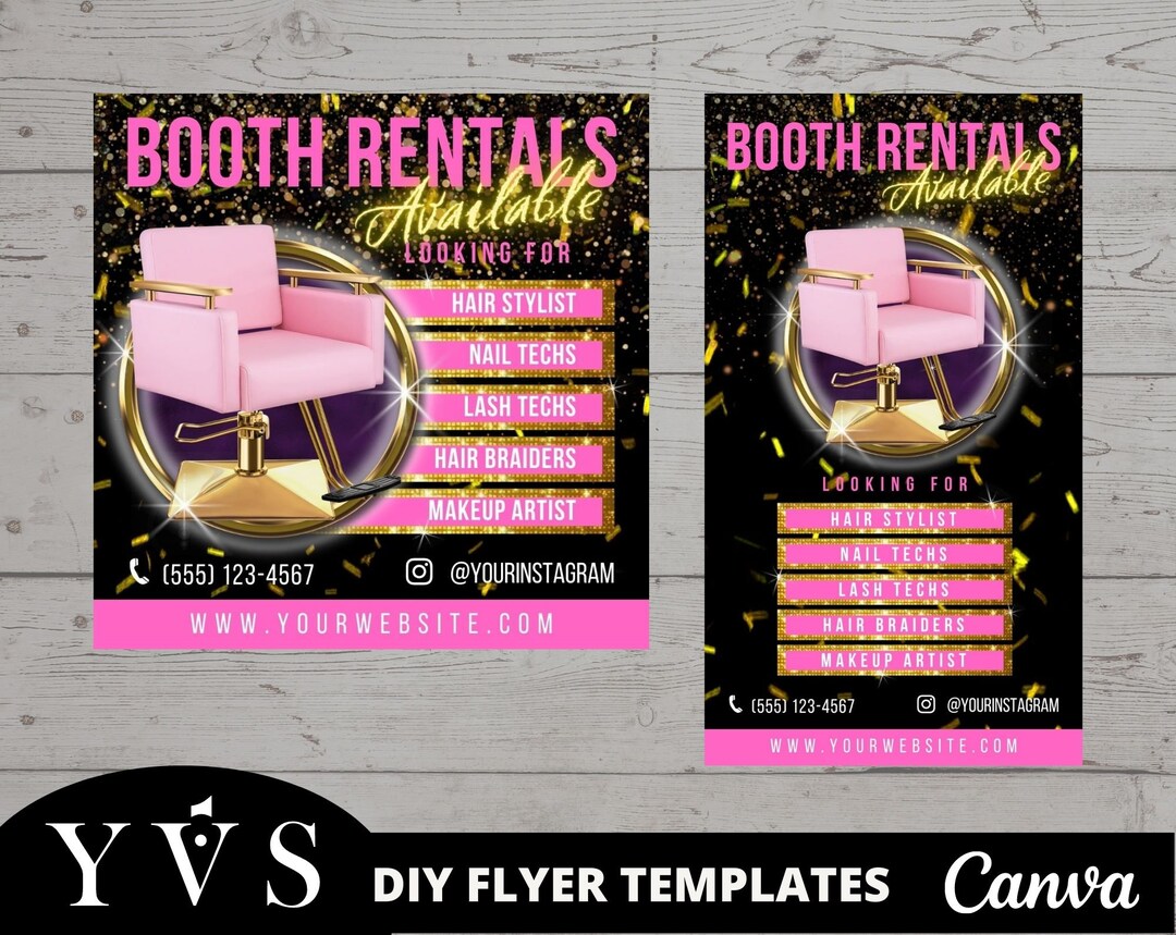 Booth Rentals Flyer, Esthetician Booking Flyer Template, Beauty Booth ...