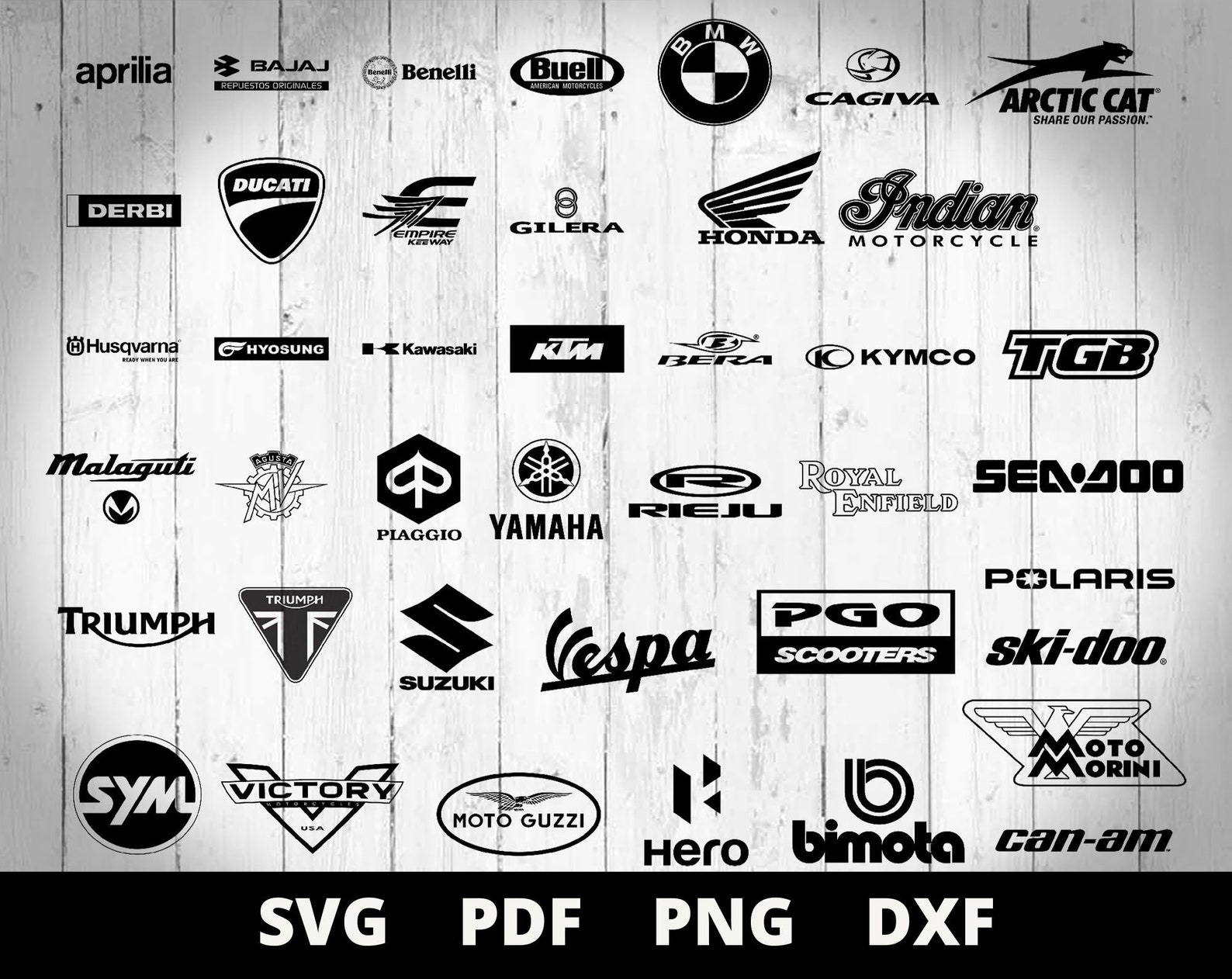 MOTORCYCLES LOGO BUNDLE, Dxf Files for Cnc, Dxf Files for Plasma ...