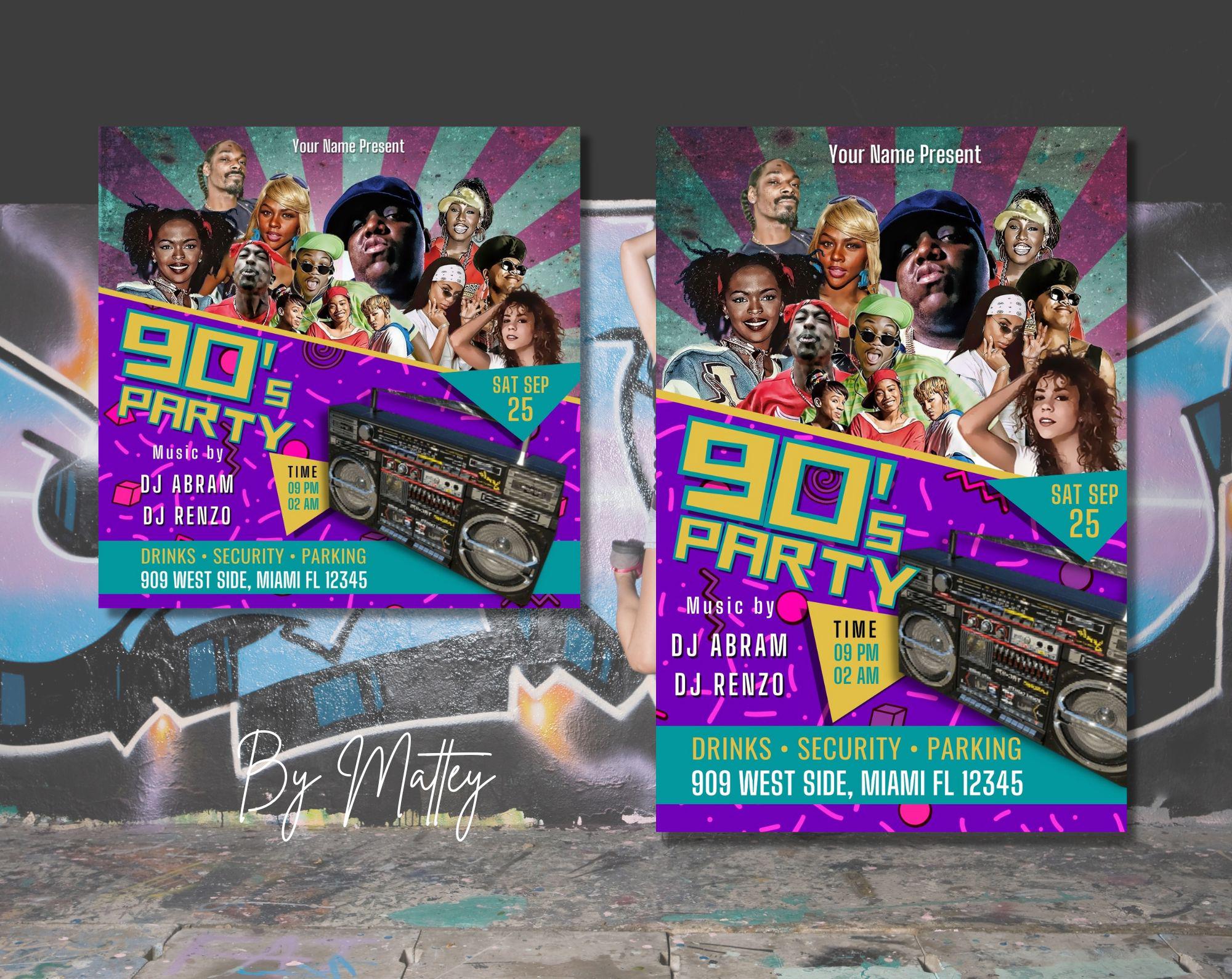 90s Party Invitation, Editable 90s Birthday Invitation,90s Invitations ...