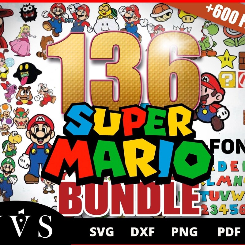 Super Mario Svg - Etsy