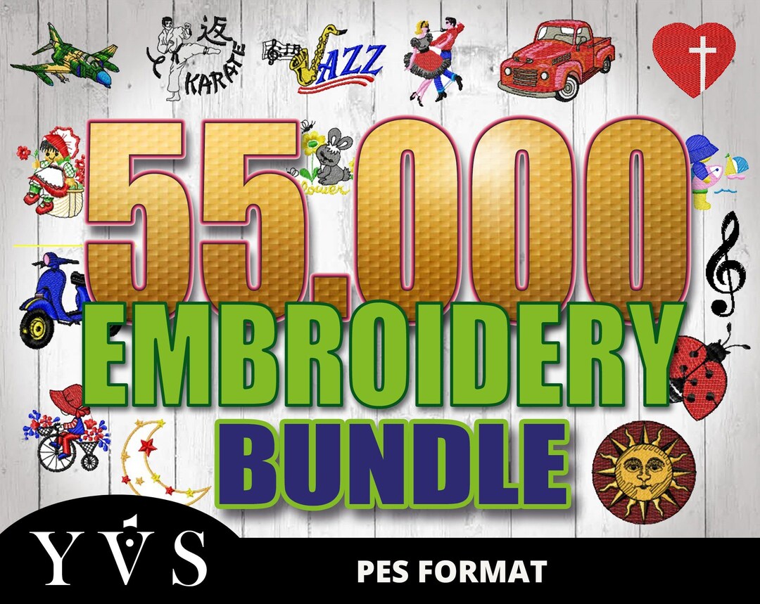 55.000 Embroidery Bundle, Embroidery Patterns, Pes Embroidery, Brother ...