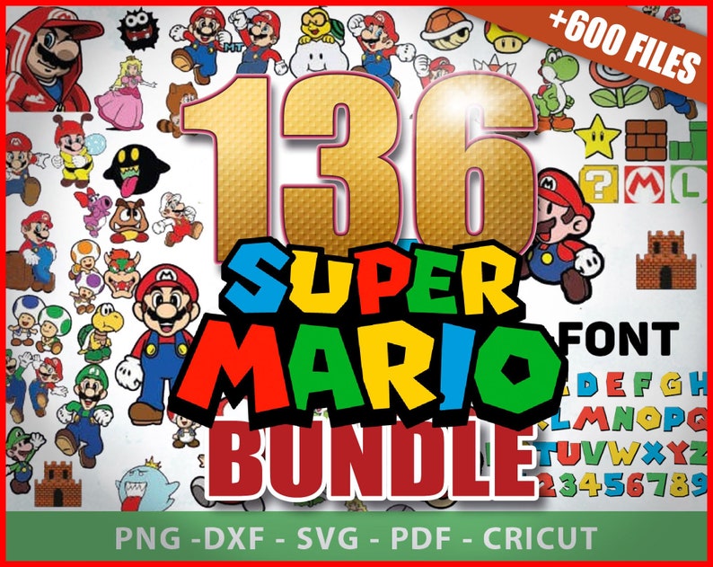 Super Mario Svg,super Mario Bundle,super Mario Png, Mario Bros Svg - Etsy