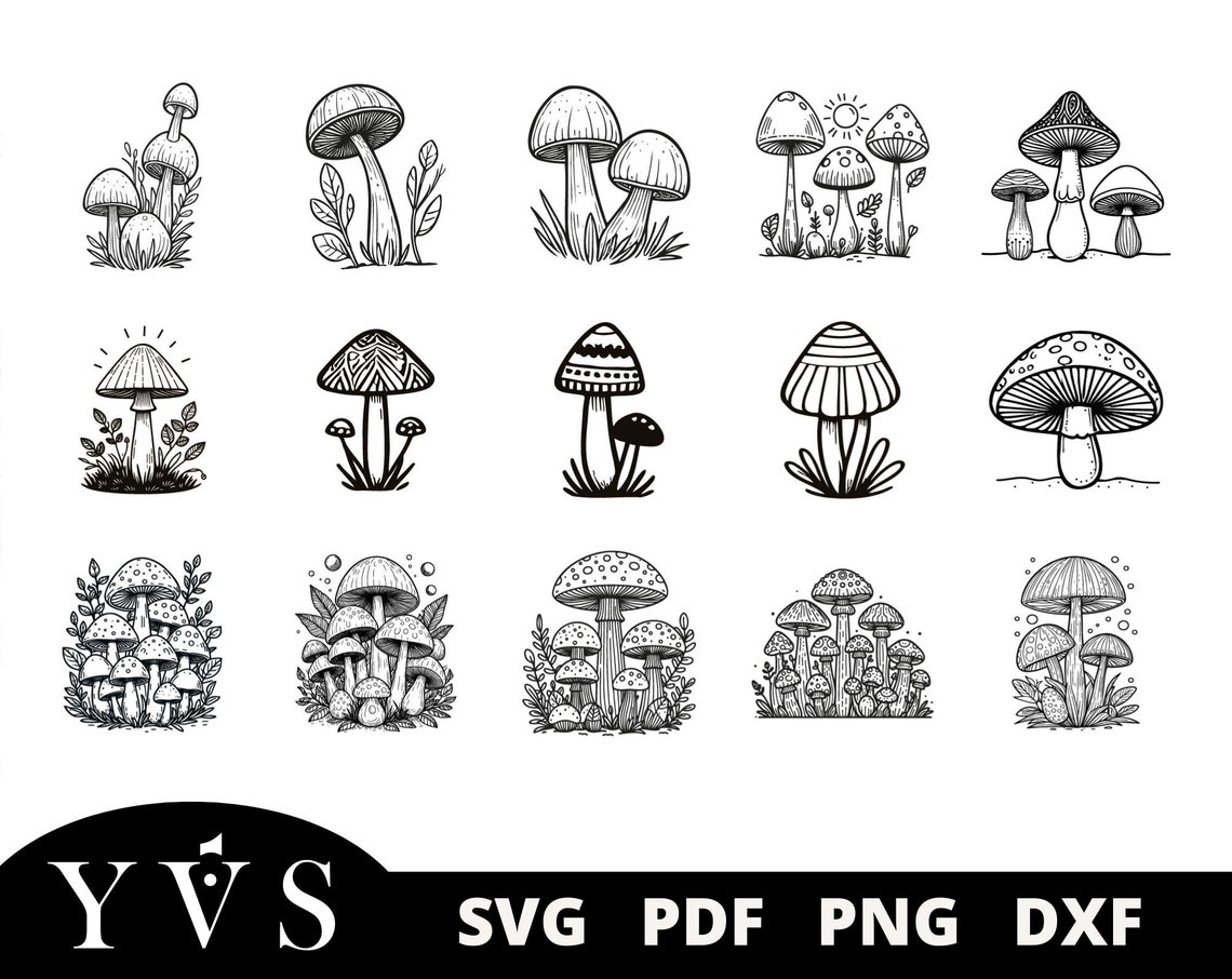 Originals Mushrooms Designs Bundle, Svg Files for Cricut Mushroom, Svg ...