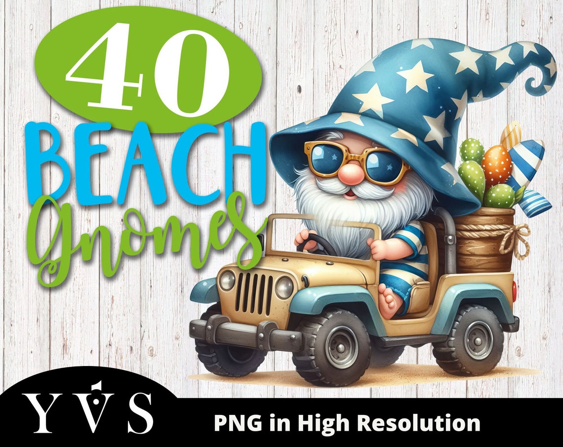 BEACH GNOMES CLIPART Bundle, Summer Gnomes Clipart, Beach Gnomes Png ...