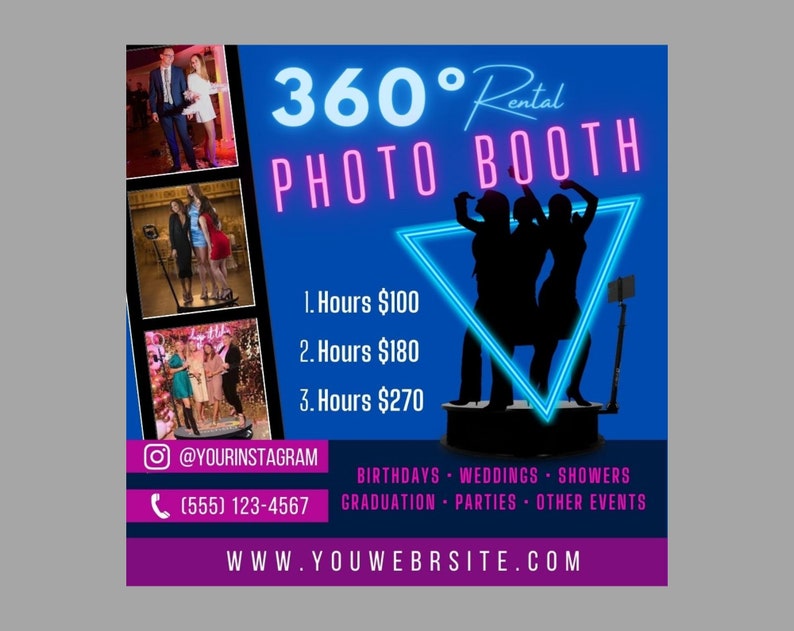 360 Photo Booth Flyer Graduation, 360 Photo Booth Flyer Wedding, 360 ...
