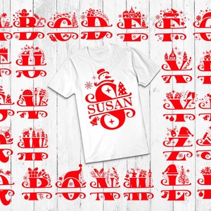 Christmas SGV Monogram, Christmas Split Letters, Christmas Split ...