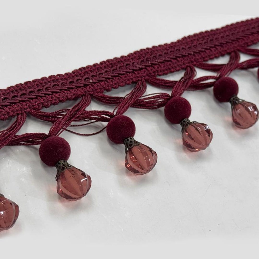Per Yard-beaded Drapery Trim Design 29, Burgundy - Etsy
