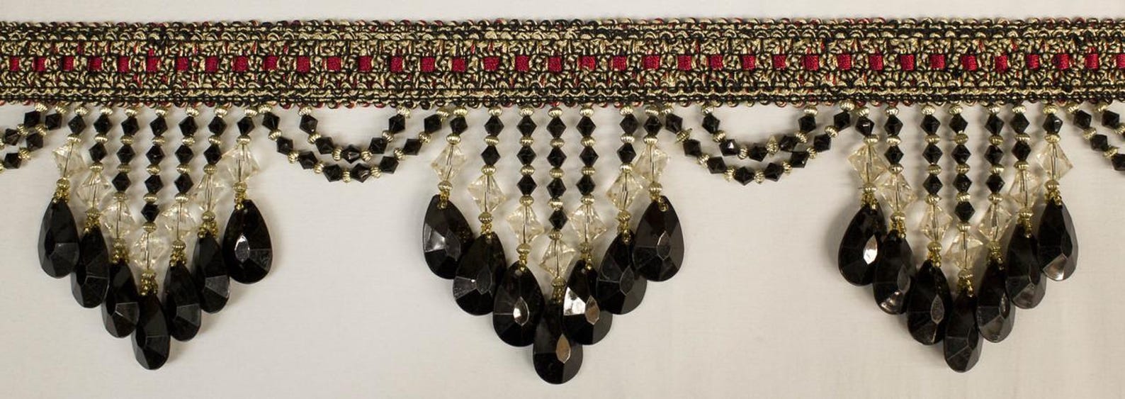 Per Yard-drapery Trim - Black- Beaded Trim- Design 21 - 4" Inches - Etsy