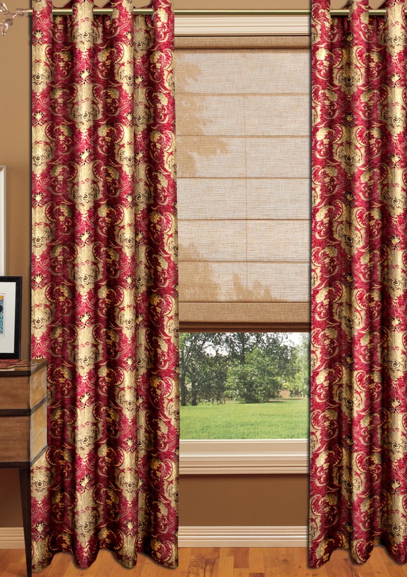 Sold per Panel- Drapery Chenille Panel With Lining- 60" X 96" - Red ...