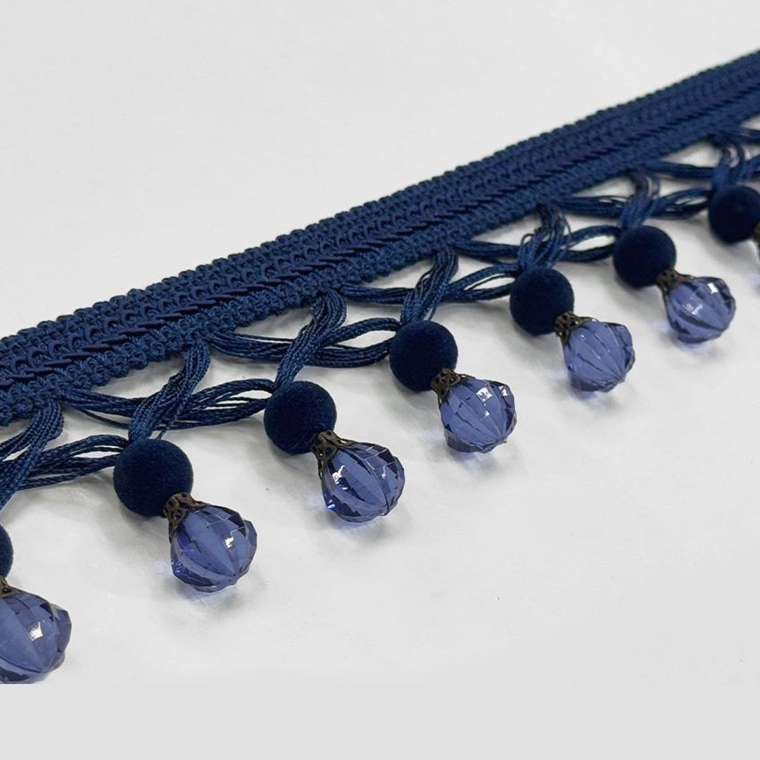 Per Yard-beaded Drapery Trim Design 29, Blue - Etsy