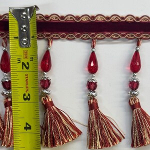 Per Yard-drapery Trim -red- Beaded Trim- Design 19 - 4 1/4" Inches - Etsy