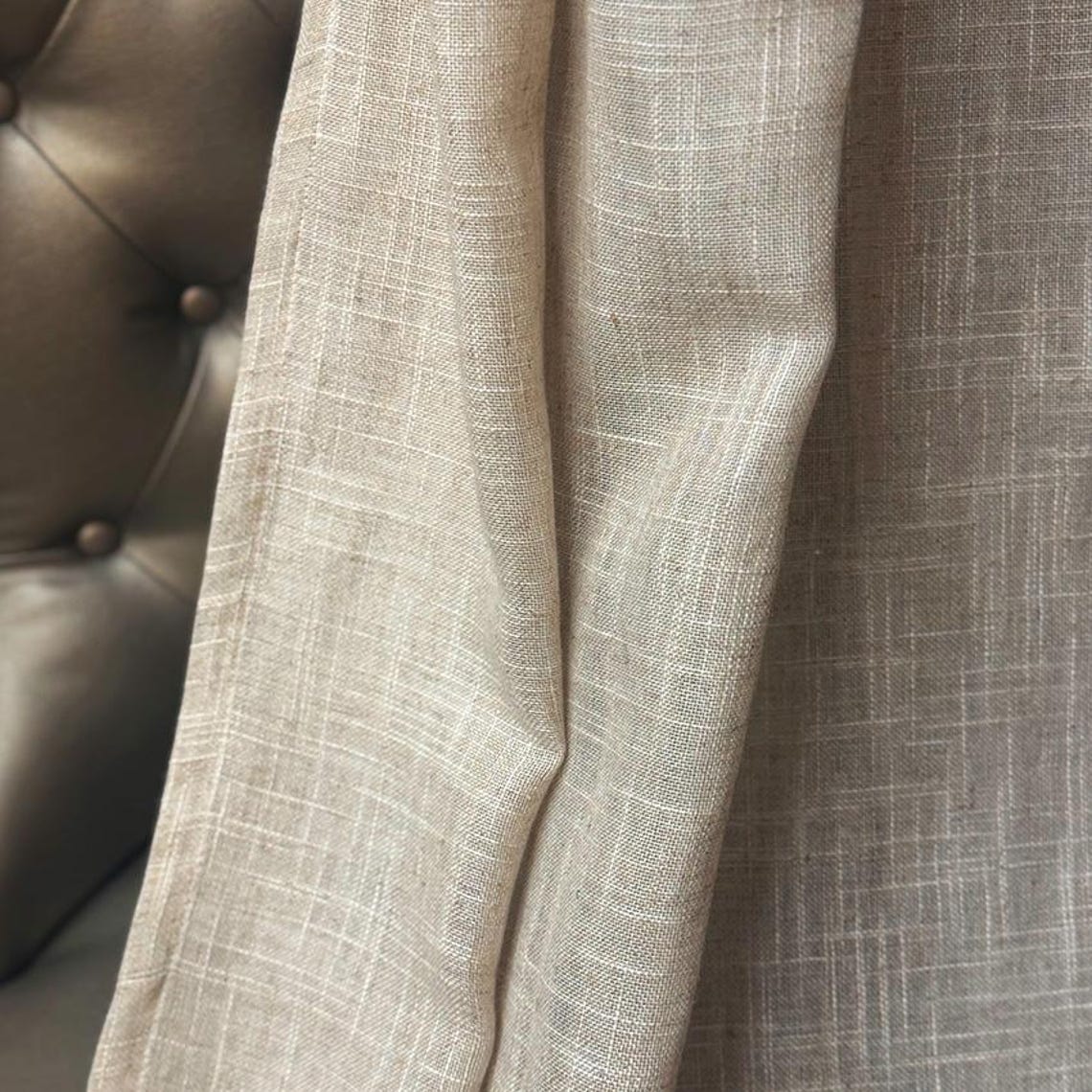 Linen Look Sheer Curtain - Sand - Linen Look- 60 X 96 Inches - Linen ...