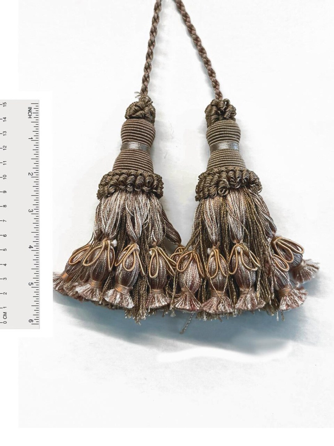 Single Mini Double Drapery Tassels -light Brown- Mushroom -5″ Tassel X ...