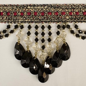 Per Yard-drapery Trim - Black- Beaded Trim- Design 21 - 4" Inches - Etsy