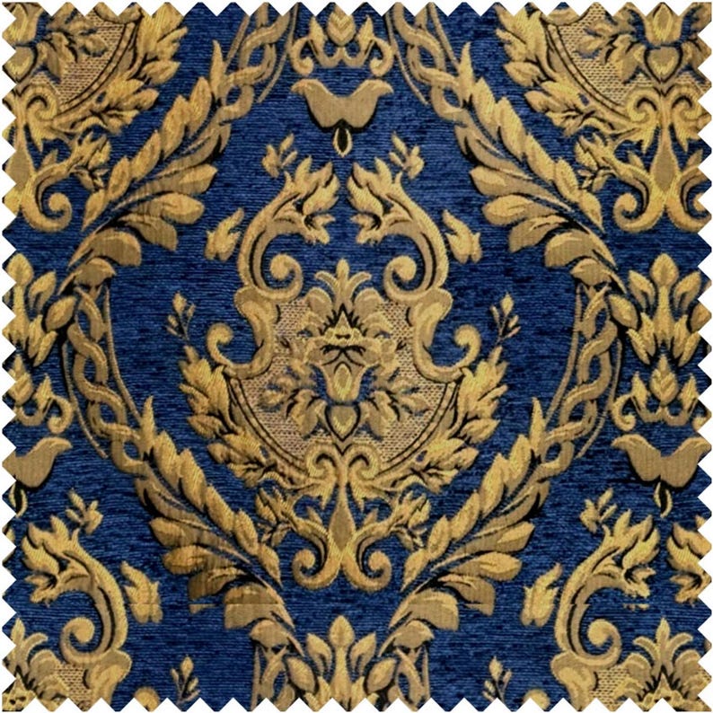 Per Yard-upholstery and Drapery Chenille Fabric Blue Color JANE 2 - Etsy