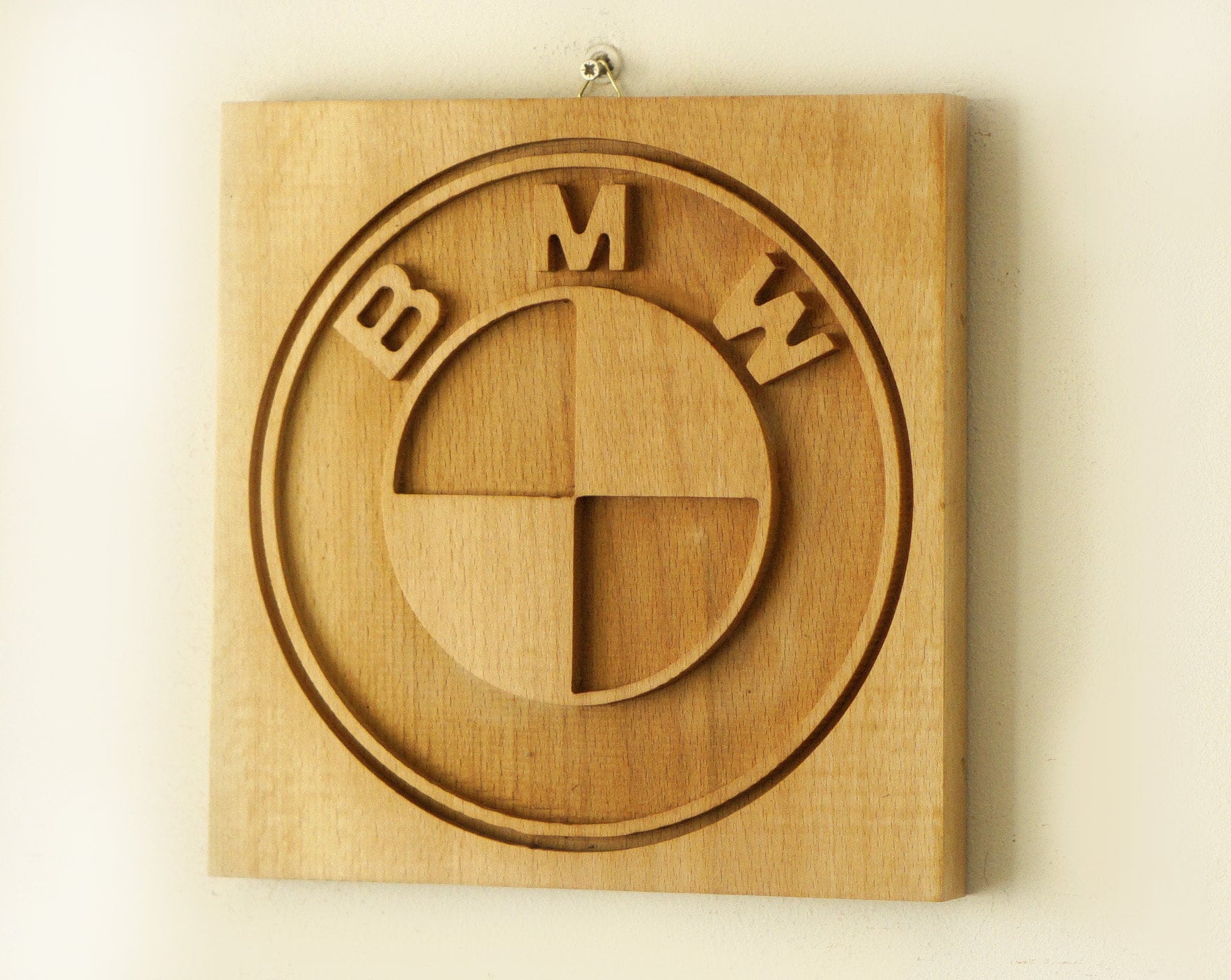Wooden BMW Emblem for Wall Hanging, Wooden BMW Logo, Wall Decor for Car ...