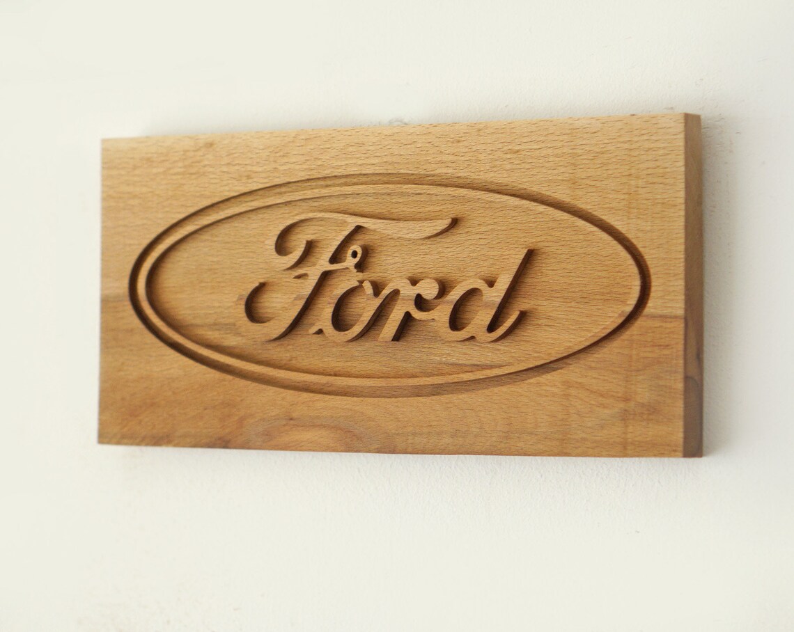 Wooden Ford Emblem for Garage Decor, Wooden Ford Logo, Wall Decor for ...