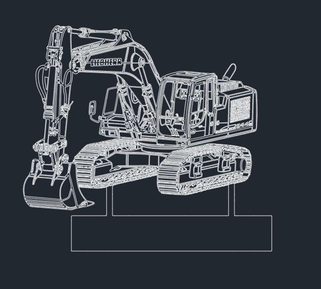 EXCAVATOR DXF LASER Cut File - Etsy