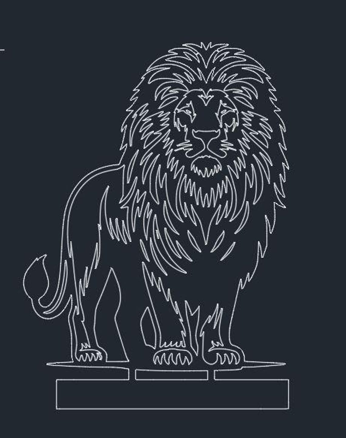 Lion DXF LASER Cut File - Etsy