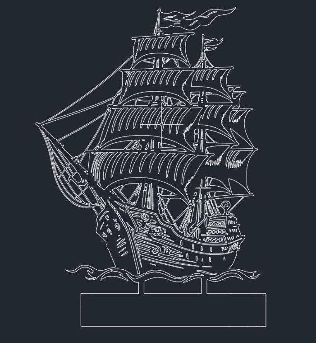 SHIP DXF LASER Cut File - Etsy