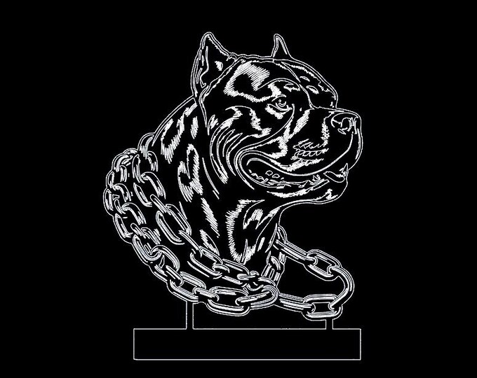 Pitbull Dxf Svg Png Files , Dog , Wall Art , Pitbull , Cut File for Cnc ...
