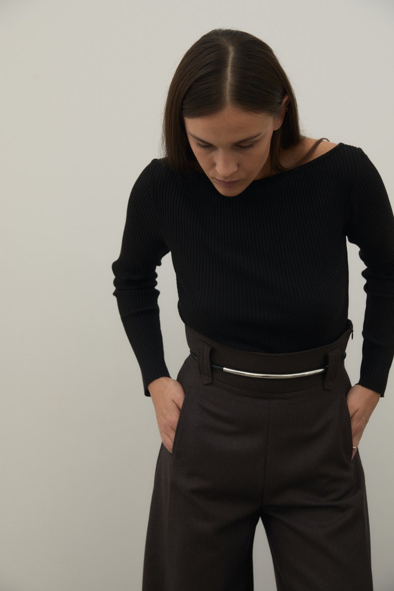 Wool Palazzo Pants for Women, Custom Wide Leg Trousers - Etsy