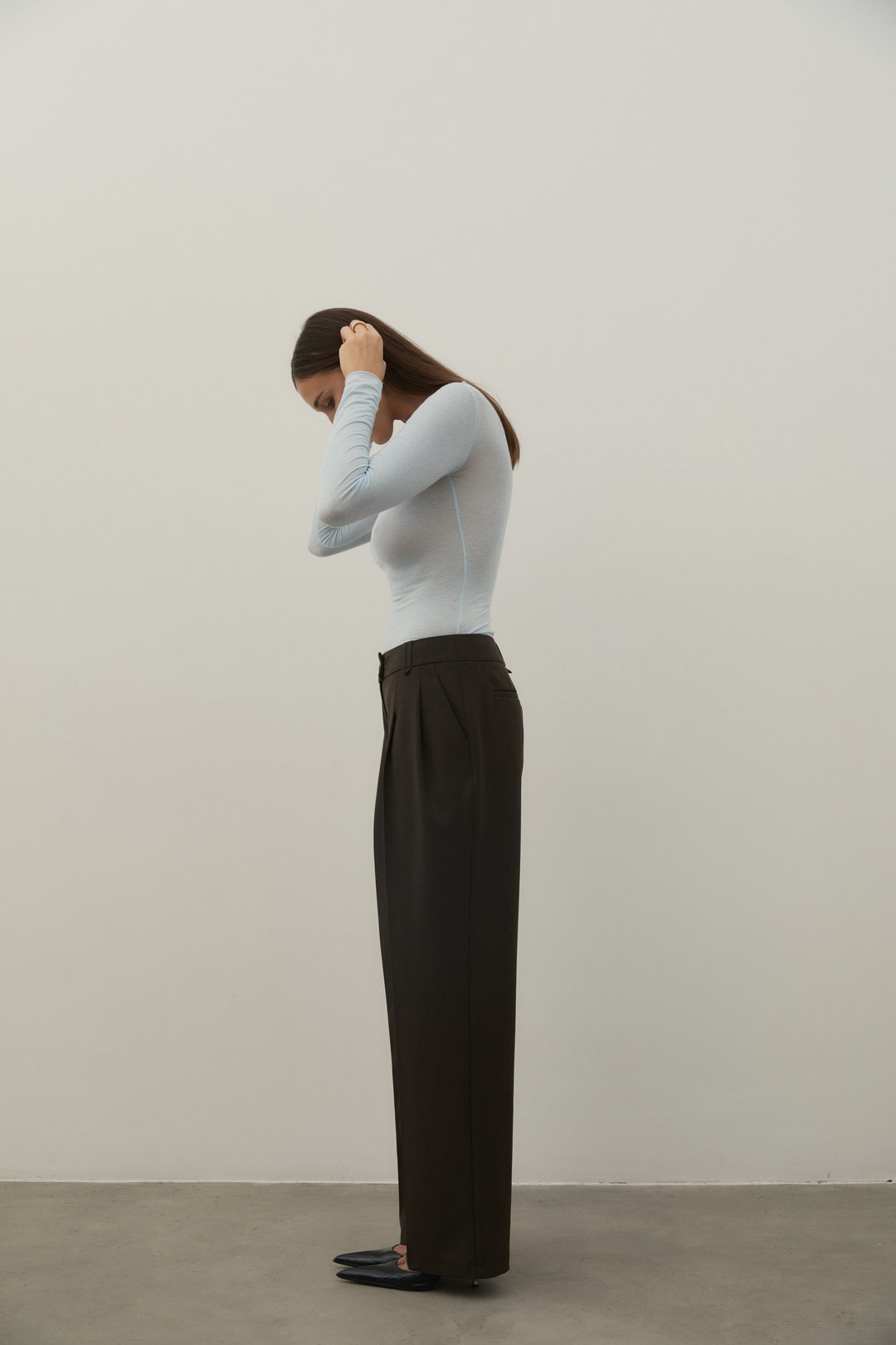 Wool Straight Fit Pants Minimalist Custom - Etsy