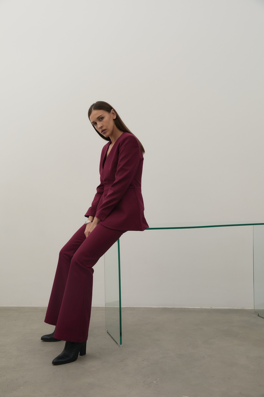 Wool Two Set Suit for Women Minimalist Design Suit - Etsy