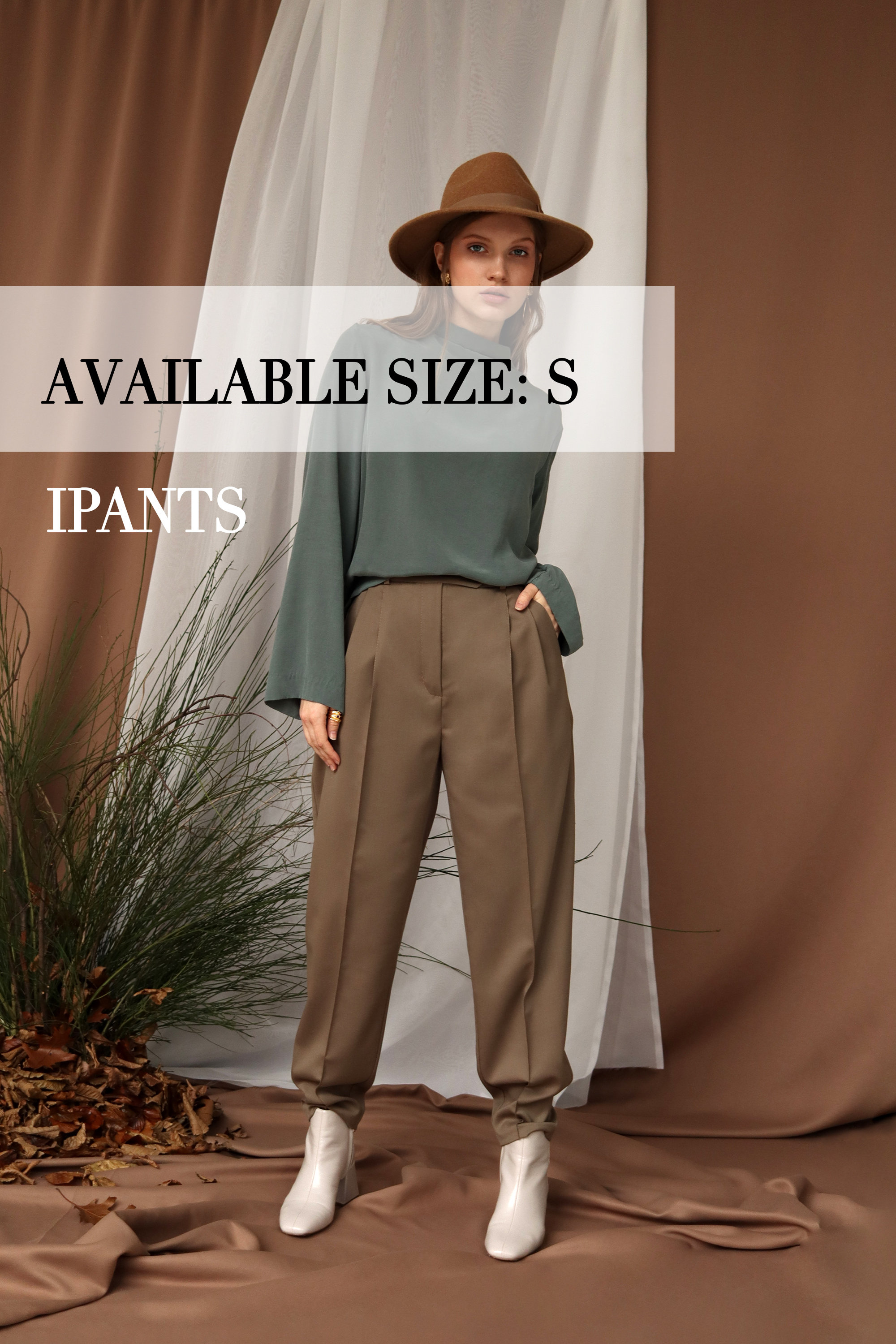 High Waist Bananas Pants/women Trousers/pleated Pants/with Pockets ...