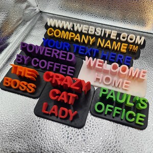 Personalised Desk Plaque 3D Printed | Custom Wording, Office Accessory ...