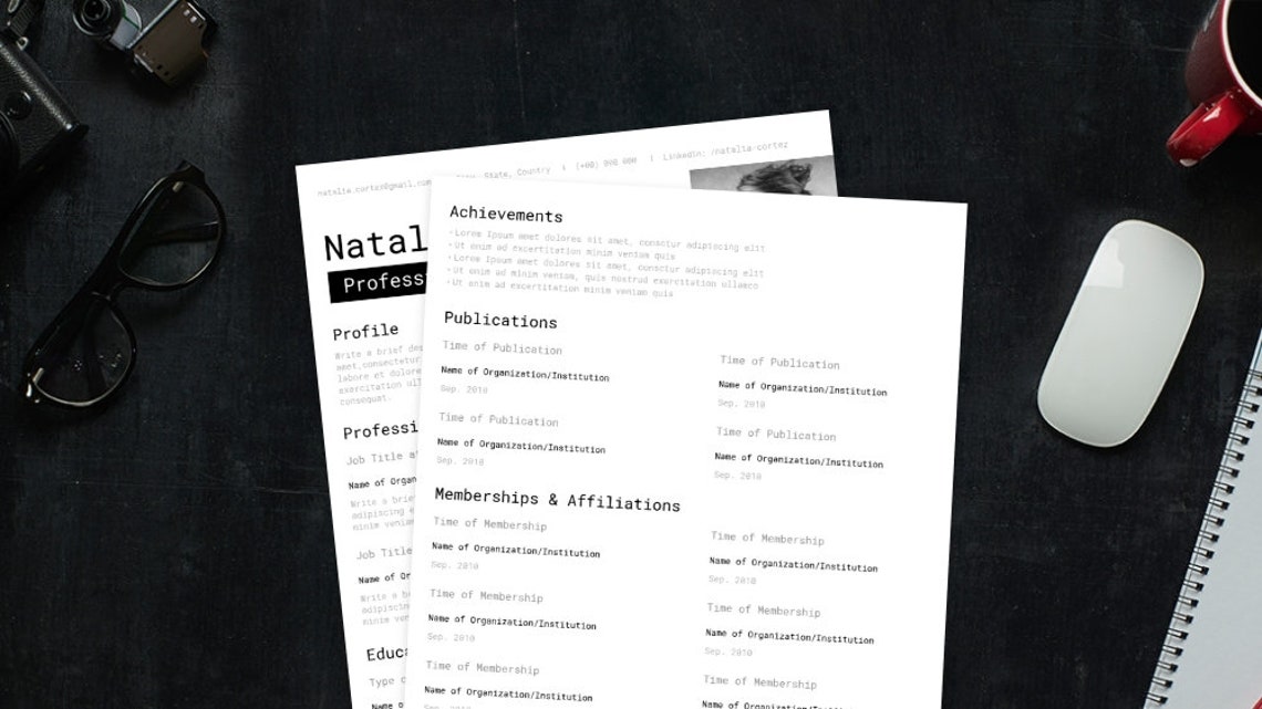 Alternative CV Template Modern Resume CV With Photo - Etsy