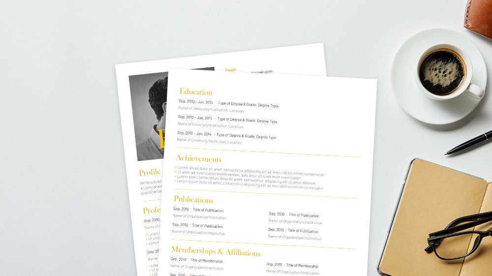 Overleaf CV Template Executive CV Template MS Word Resume - Etsy New ...