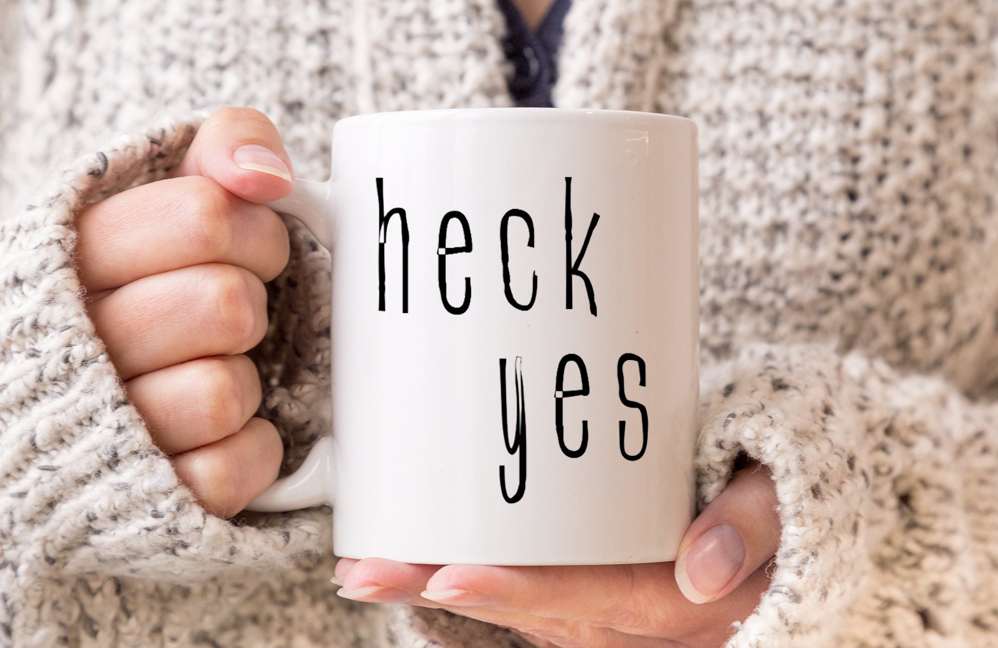 Heck Yes Mug Girl Power Cute Gift Funny Mug Unique | Etsy