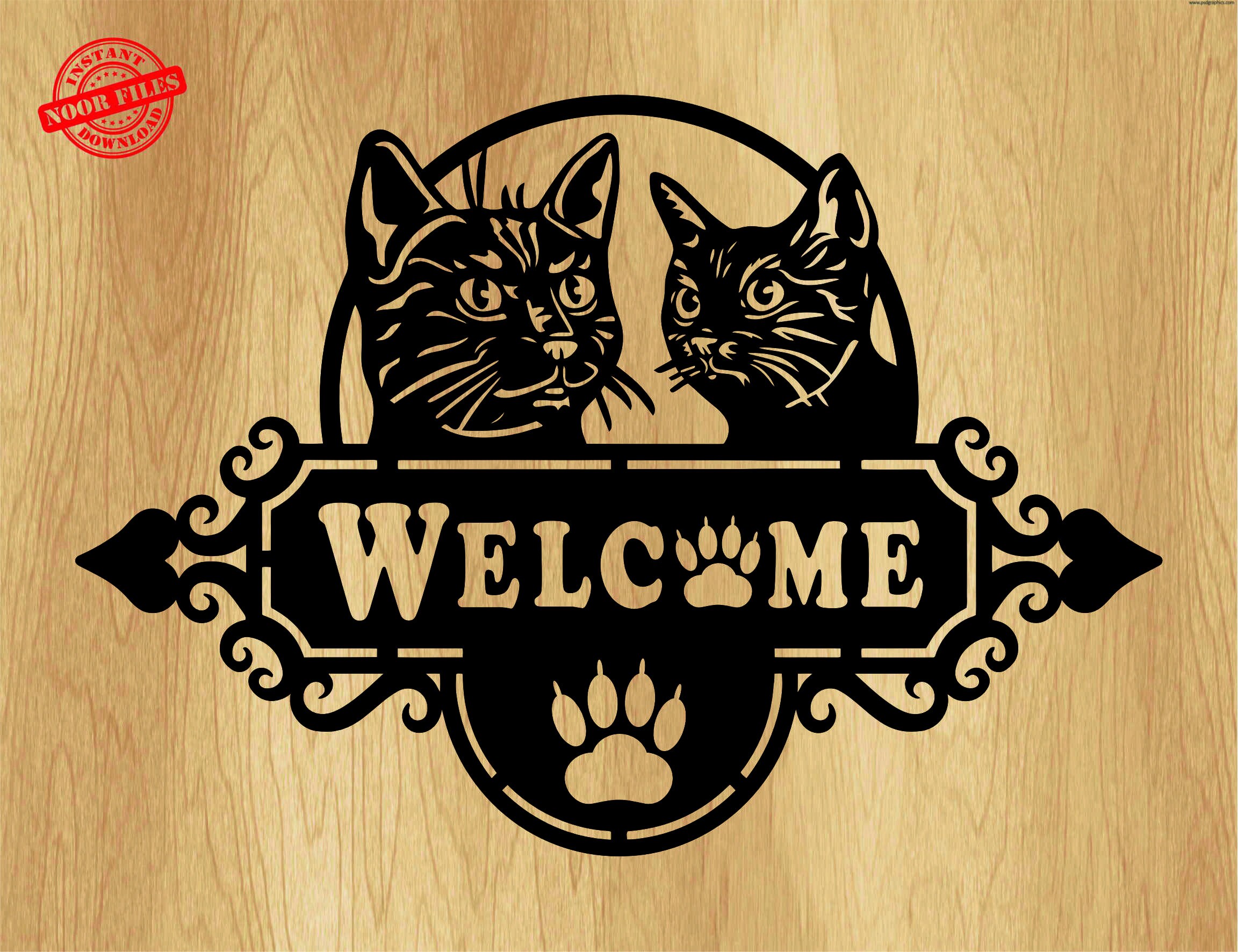 Cats Address Sign, House Number With Pet, Contemporary House Number ...